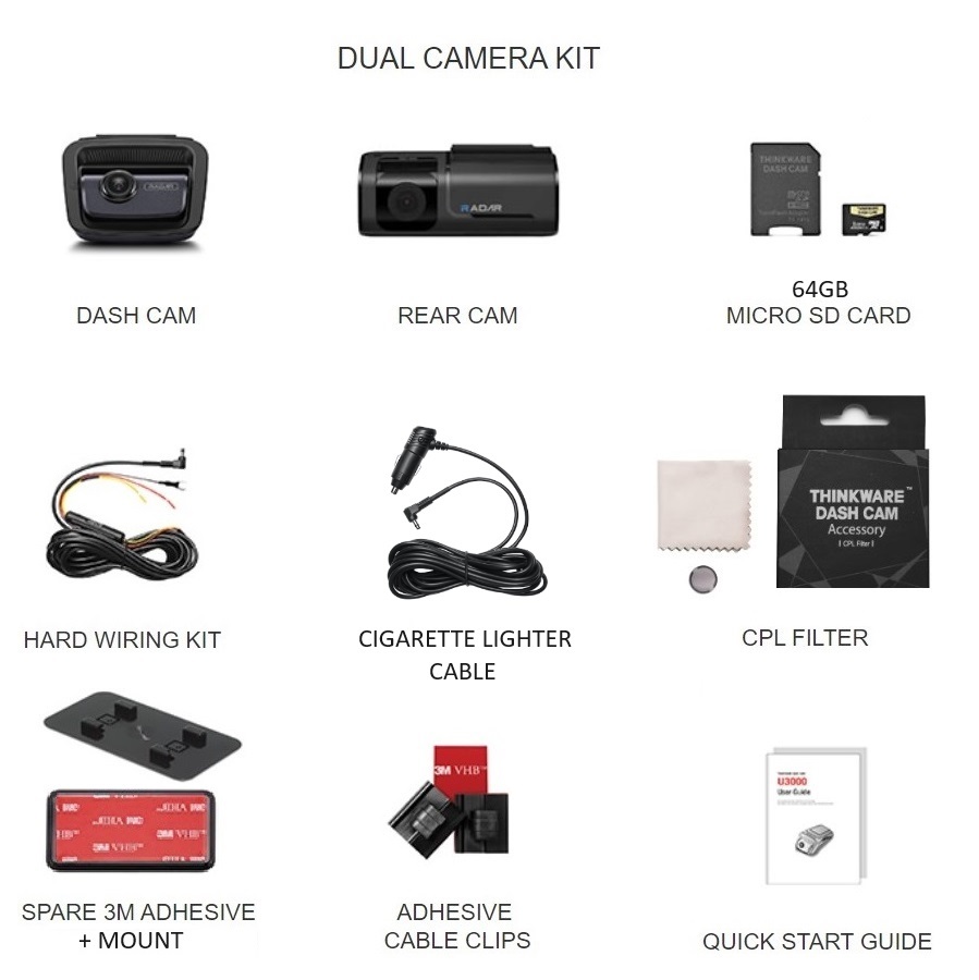 Thinkware U3000 2CH Autokamera 4K+2K, WiFi, GPS, BT, mikrovlnný senzor, Hotspot | TSS GROUP